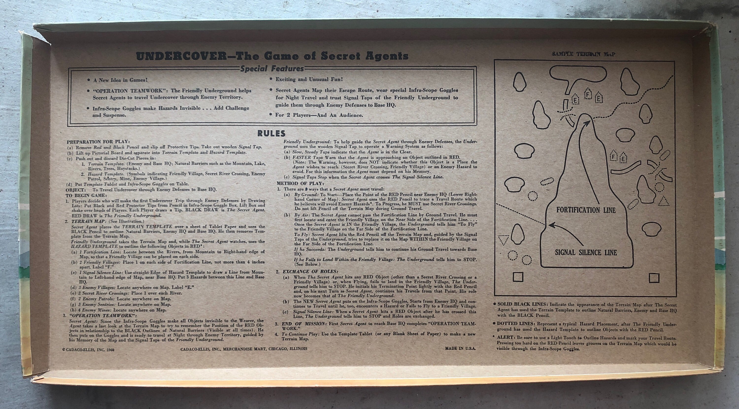 Vintage 1960 Cadaco Ellis Undercover Board Game the Game of | Etsy