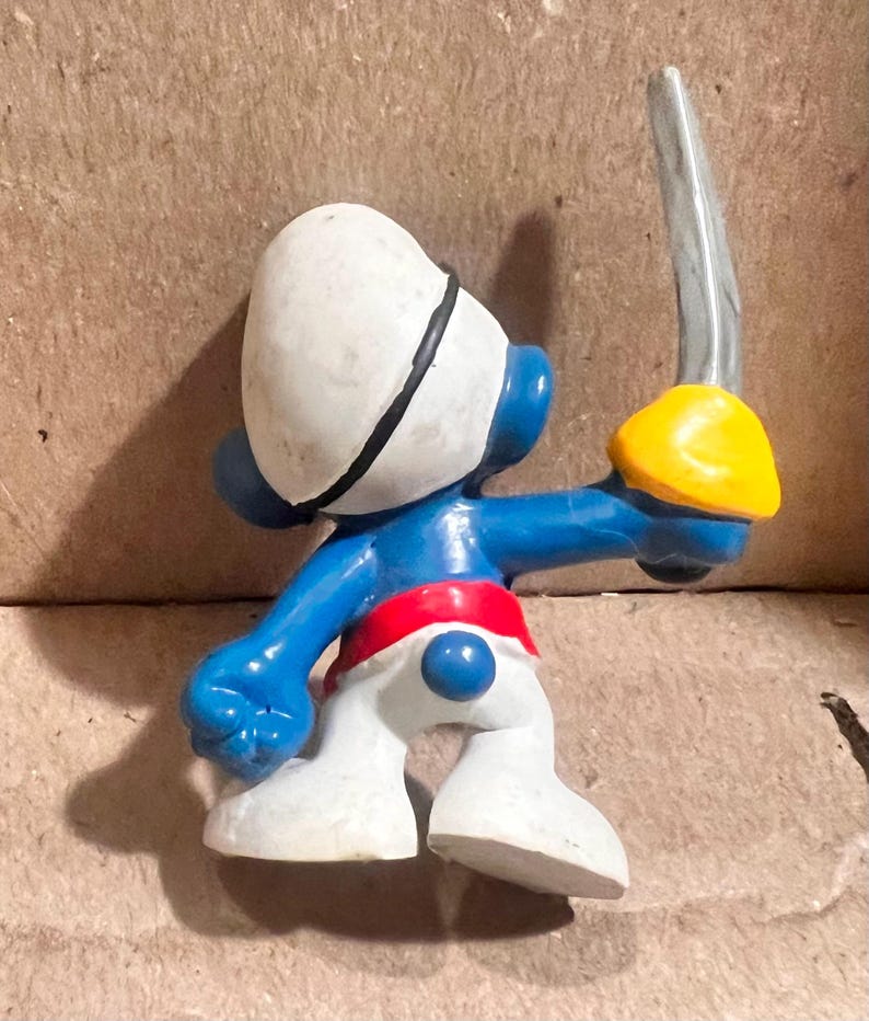 Vintage Schleich Pirate Smurf Figurine - Etsy