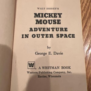 1968 Mickey Mouse Adventures in Outer Space Book - Etsy