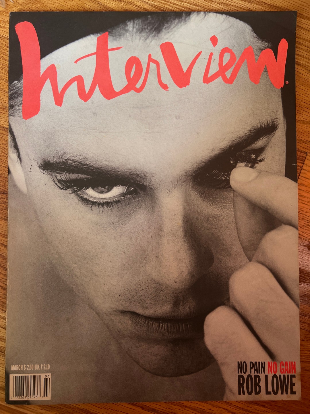 Interview Magazine March 1990 Rob Lowe - Etsy