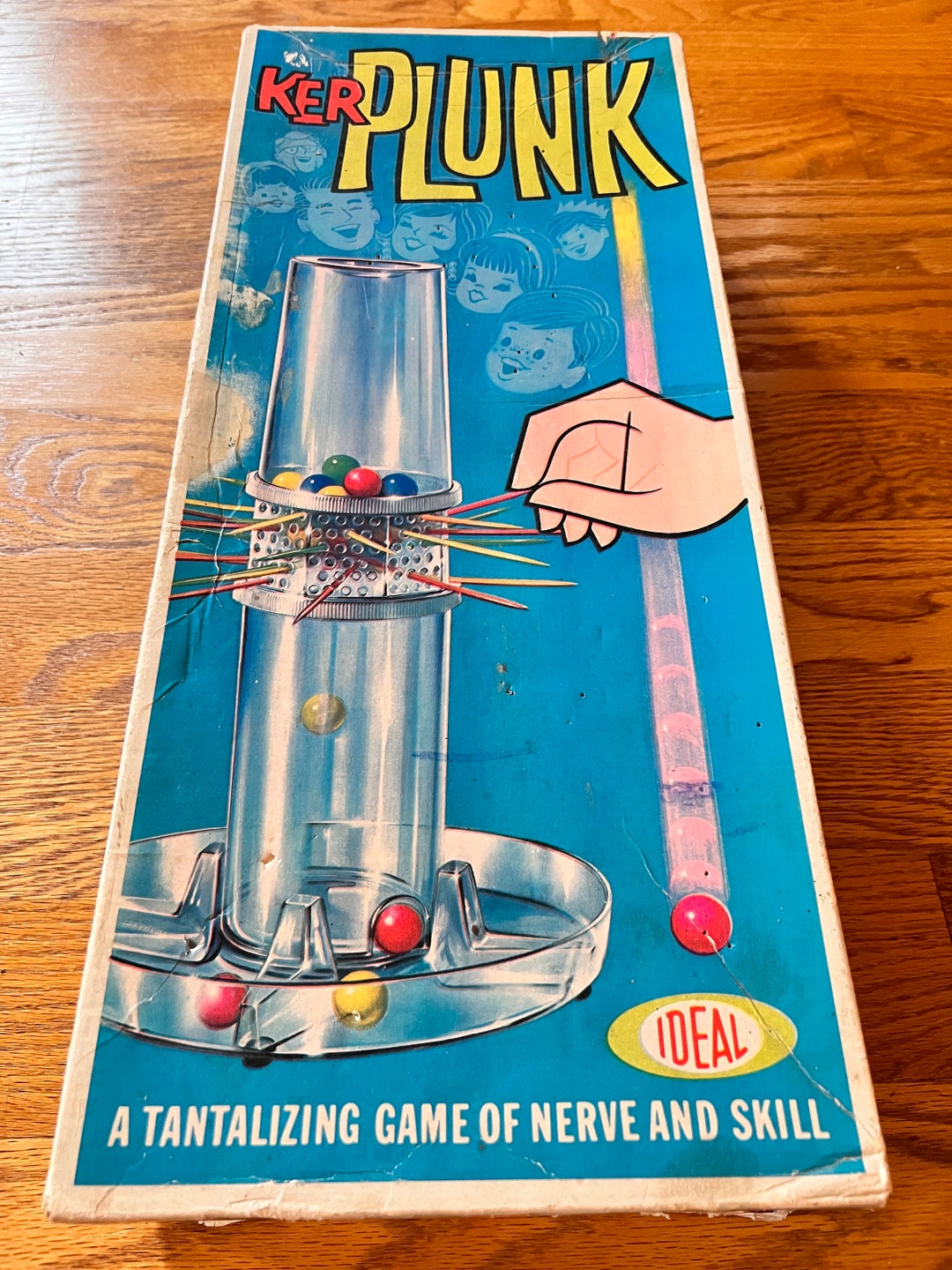 Vintage 1967 Kerplunk Game by Ideal~original Box, Cat Eye Marbles ...