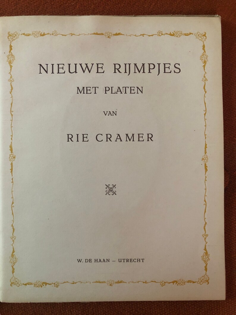 Nieuwe Rijmpjes Met Platen Van Rie Cramer Dutch Hardcover Book - Etsy