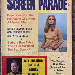 1968 Screen Parade Magazine Faye Dunaway - Etsy