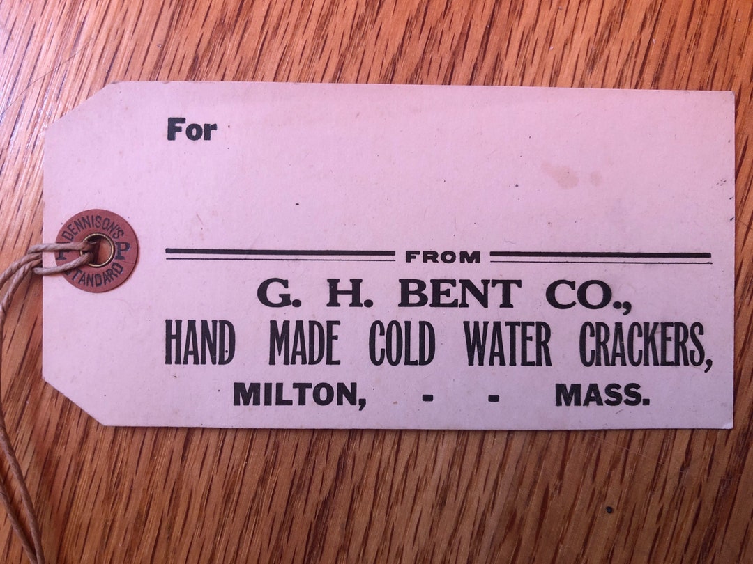Vintage G H Bent Company Hand Made Coke Water Crackers Milton Massachusetts Tag Advertisement - Etsy