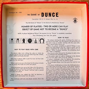 1955 Dunce Game Board Schaper Toy Complete - Etsy