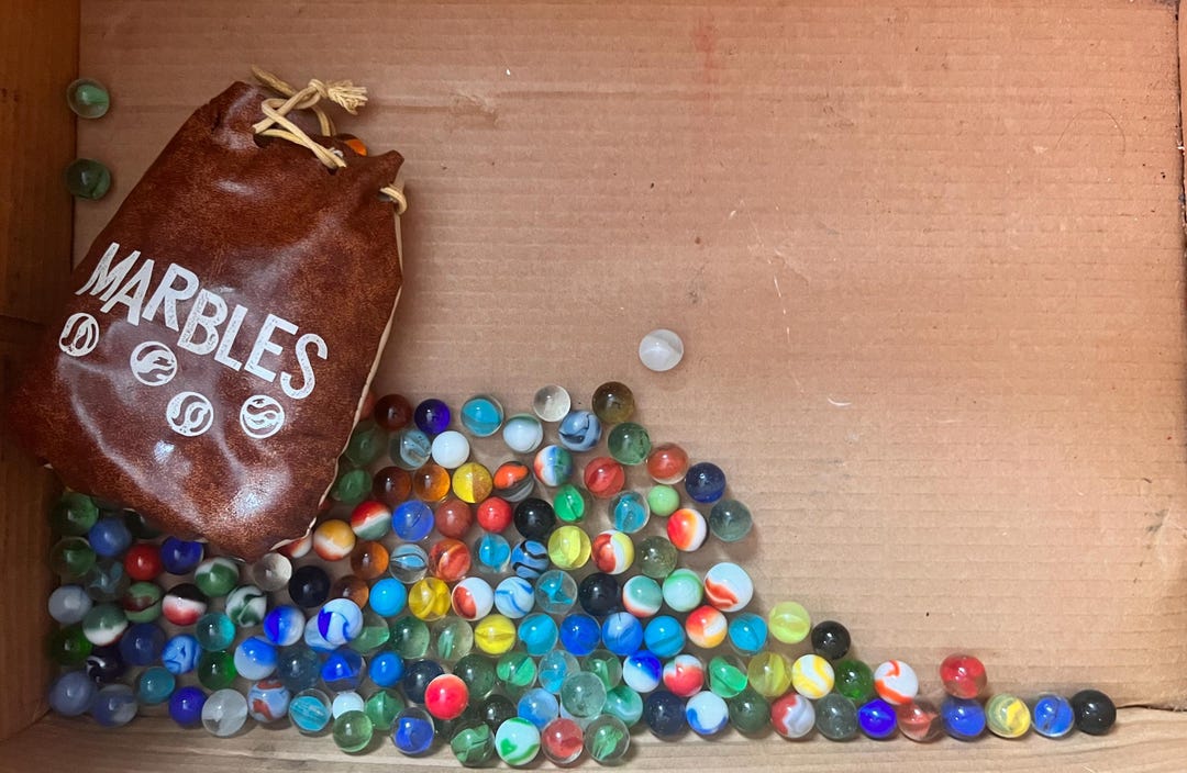 Vintage Bag of Marbles - Etsy