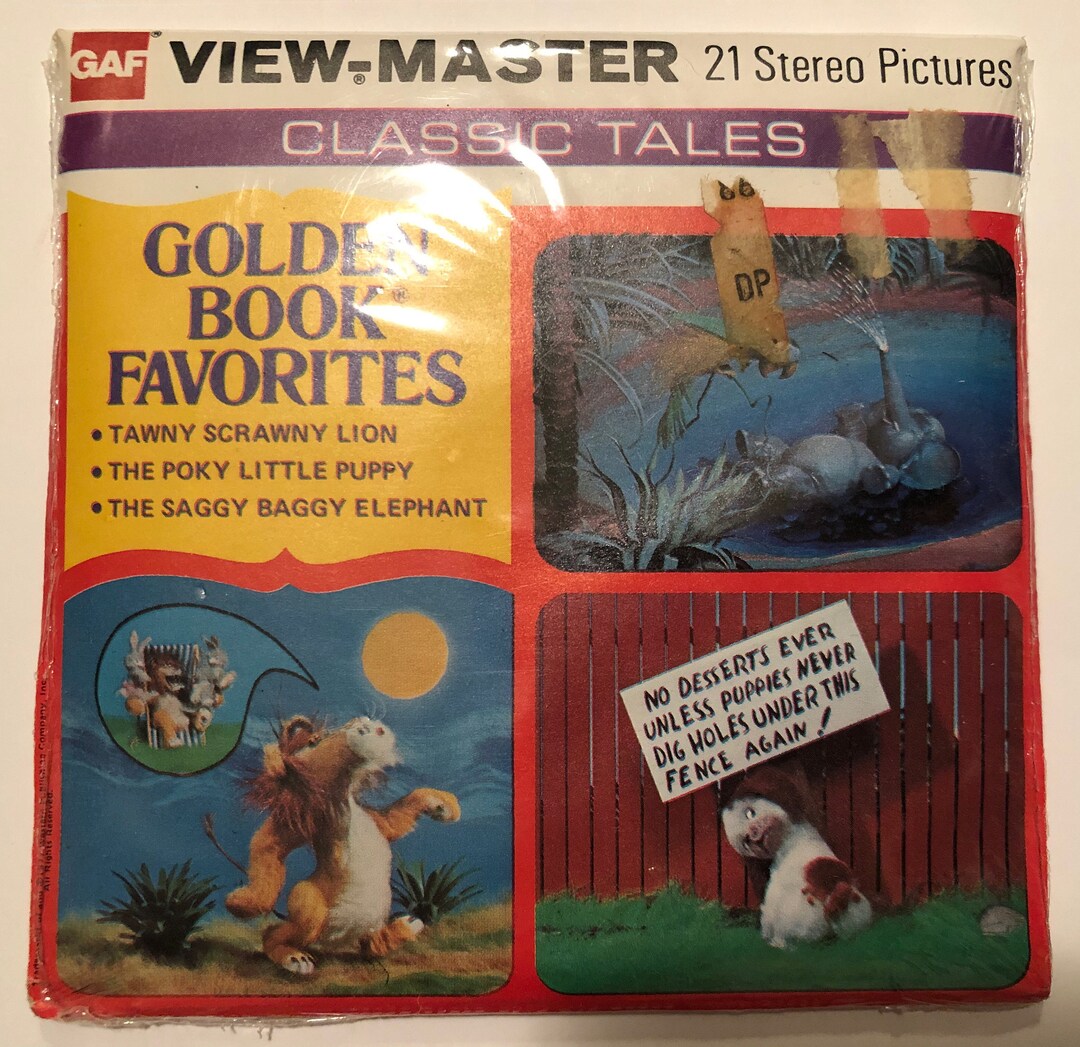 Vintage View-Master GAF Golden Book Favorites reels Tawny Scrawny Lion ...