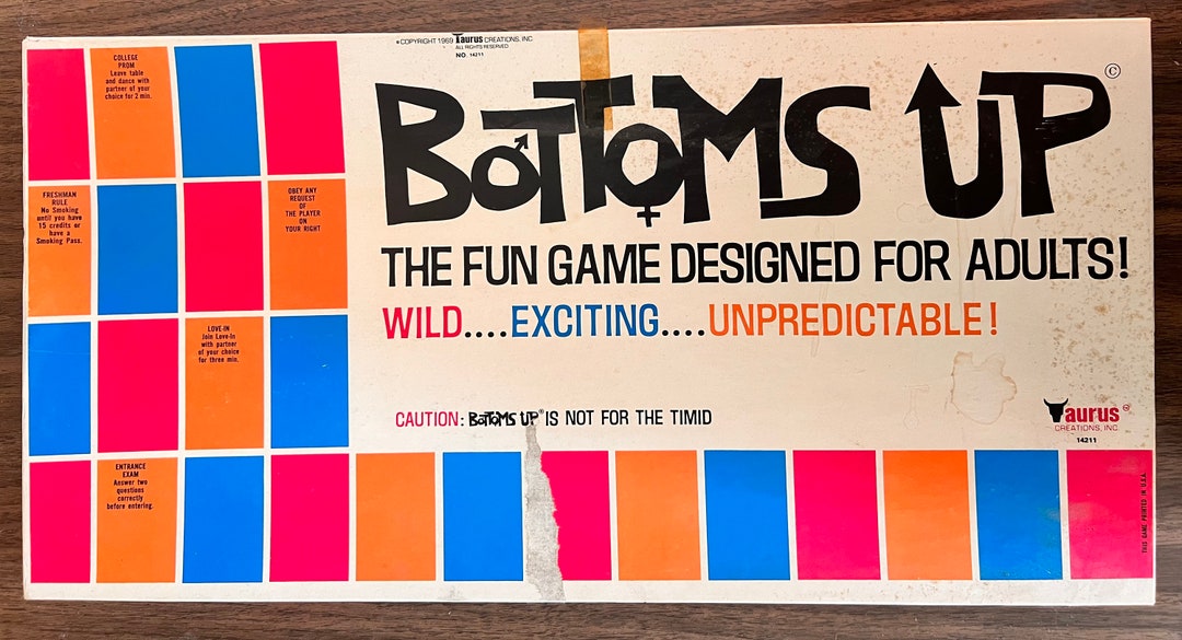 Vintage, Bottoms Up! 1969 Adult Board Game Created by Taurus Complete ...