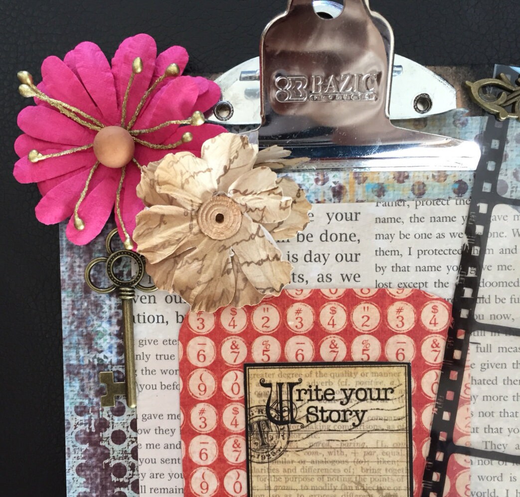 Handmade Decorated Mini Clipboard Art With Multi Colored Flowers - Etsy