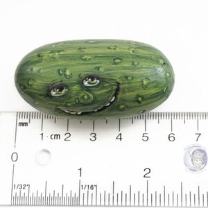 Dill Pickle Rock, Pickle With Face, Painted Pickle Stone, Dill With ...
