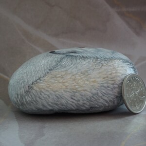White Fox Stone, Arctic Fox, Painted Rock, Hand-painted Rock Art, Snow ...