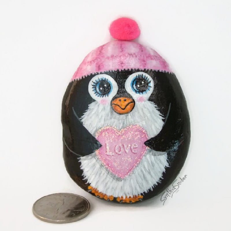 Painted Heart Rock - Etsy