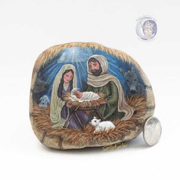 Rock Art Nativity - Etsy