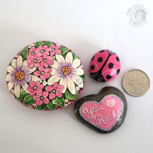 Painted Heart Rock - Etsy