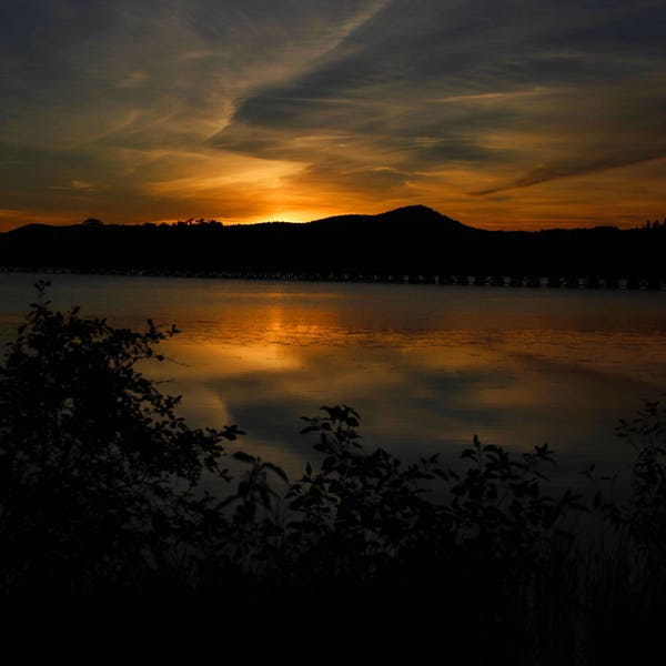 Sunset Over Lake - Etsy
