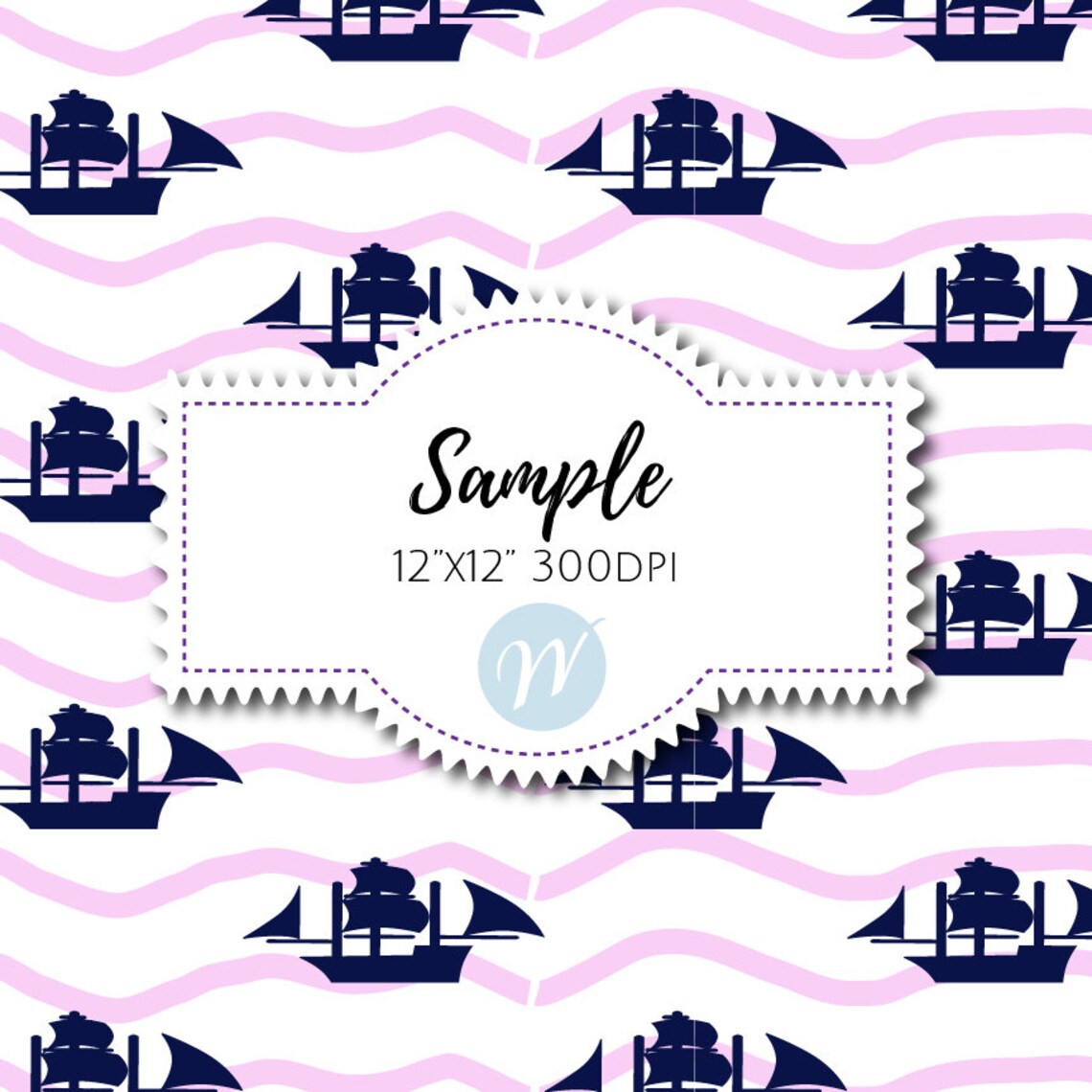 Navy Blue & Pink NAUTICAL Digital Papers, Nautical Backgrounds ...