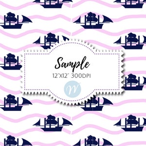 Navy Blue & Pink NAUTICAL Digital Papers, Nautical Backgrounds ...