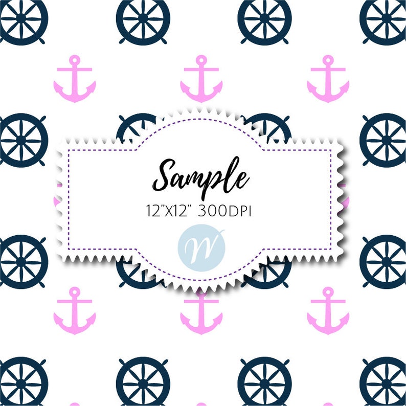 Navy Blue & Pink NAUTICAL Digital Papers, Nautical Backgrounds ...