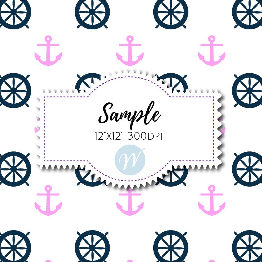 Navy Blue & Pink NAUTICAL Digital Papers, Nautical Backgrounds ...