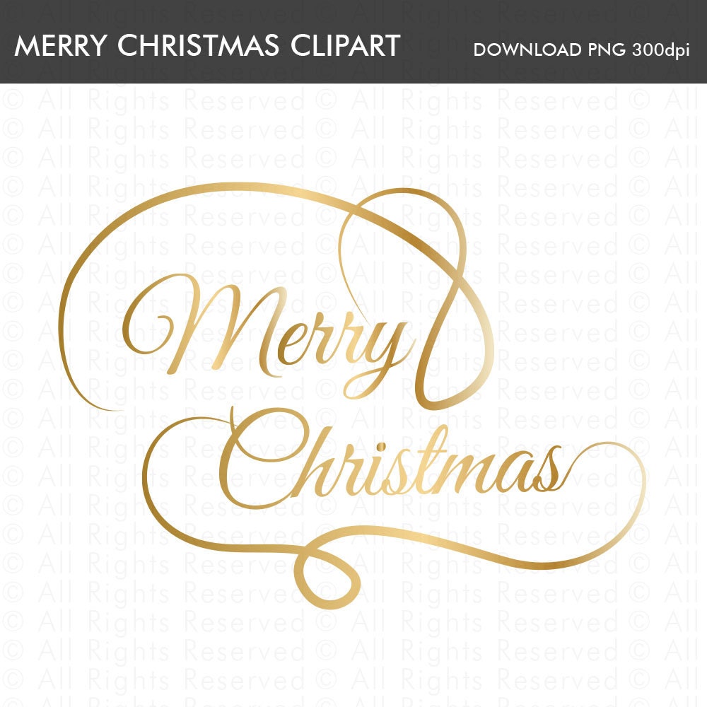 Merry Christmas Gold Handwriting, Clipart, Merry Christmas Script ...