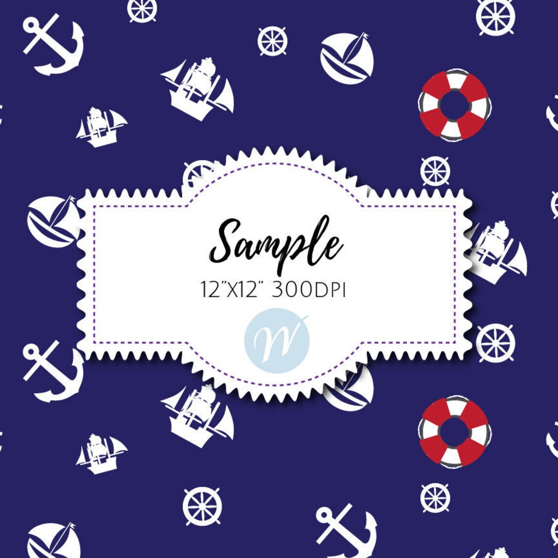 Navy Blue & Red NAUTICAL Digital Papers, Nautical Backgrounds, Nautical ...