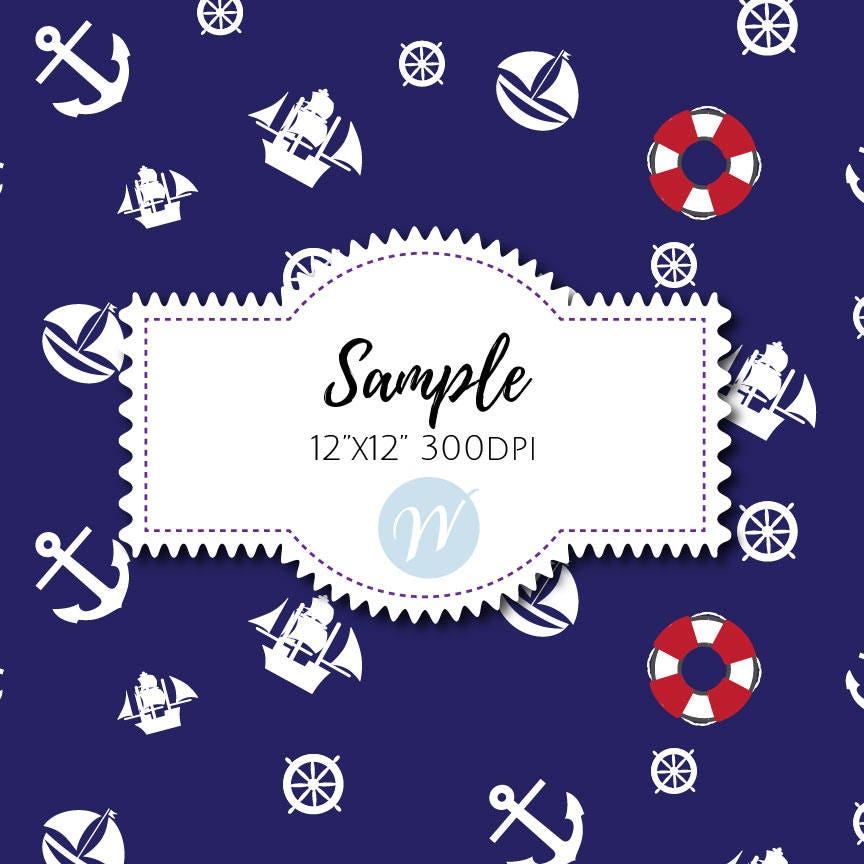 Navy Blue & Red NAUTICAL Digital Papers Nautical Backgrounds - Etsy