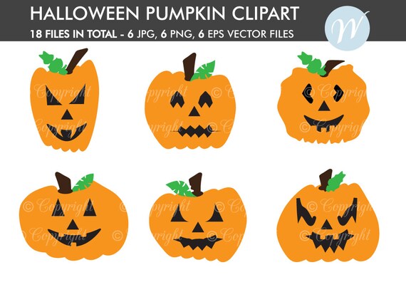 Pumpkin Clipart Halloween Clipart Pumpkin Clip Art | Etsy