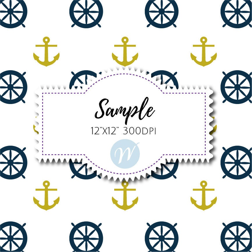 Navy Blue & Yellow NAUTICAL Digital Papers, Nautical Backgrounds ...