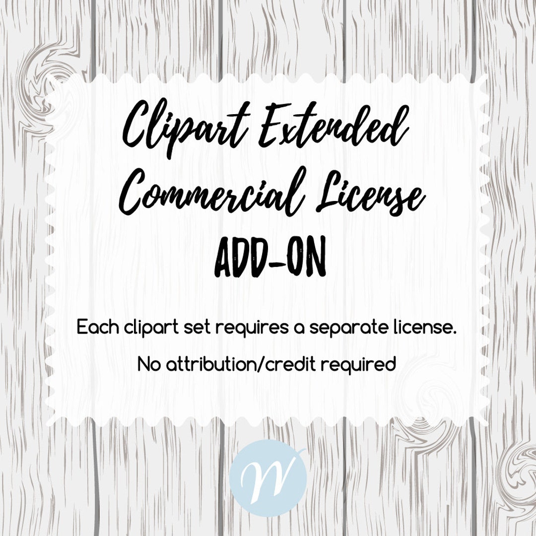 Clipart EXTENDED LICENSE Add-on, Premade Clipart, Graphic Design - Etsy