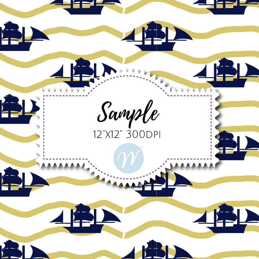 Navy Blue & Yellow NAUTICAL Digital Papers, Nautical Backgrounds ...
