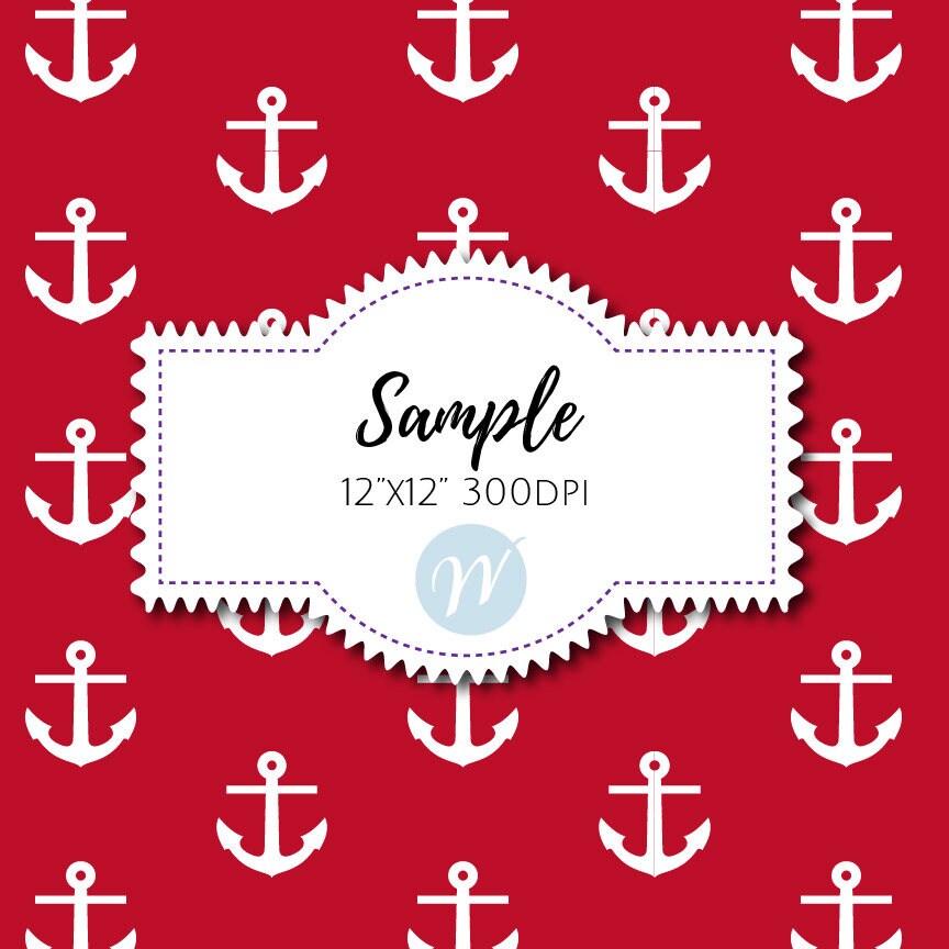 Navy Blue & Red NAUTICAL Digital Papers, Nautical Backgrounds, Nautical ...