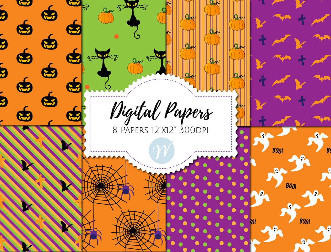 Halloween Digital Paper, Halloween Clipart, Halloween Party Clipart ...