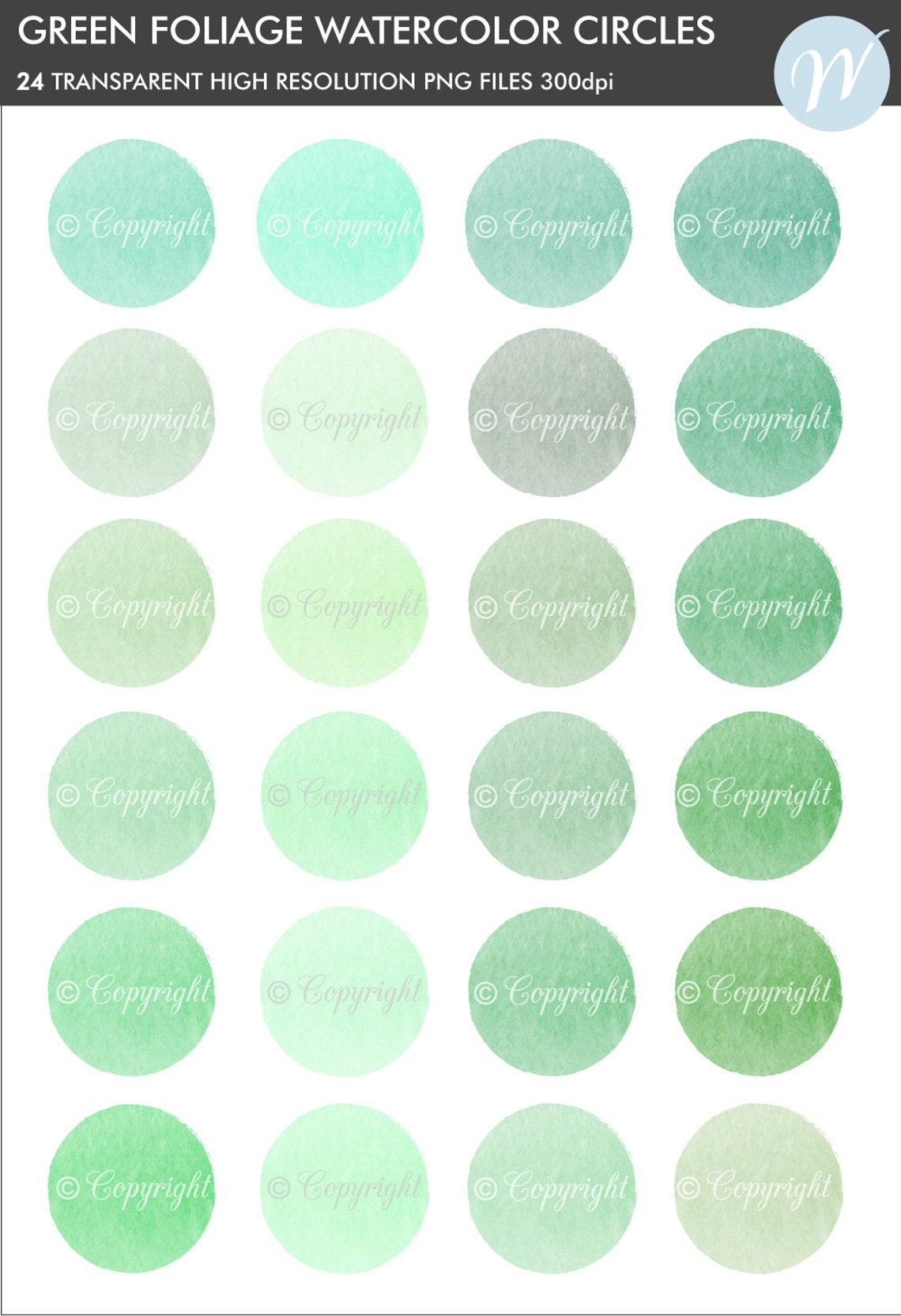 Green Watercolor Circles, Watercolor Circles, Watercolor Circles ...