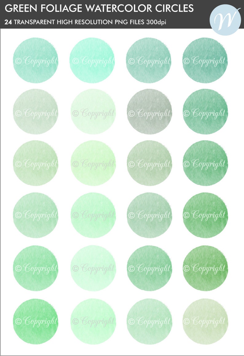 Green Watercolor Circles, Watercolor Circles, Watercolor Circles ...