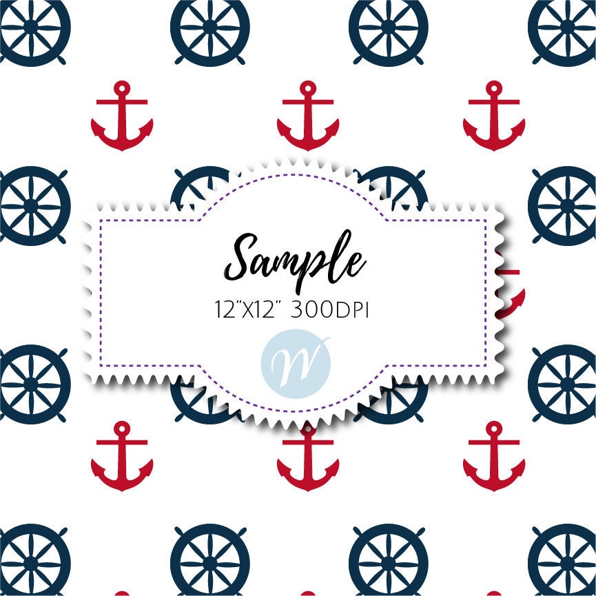 Navy Blue & Red NAUTICAL Digital Papers, Nautical Backgrounds, Nautical ...