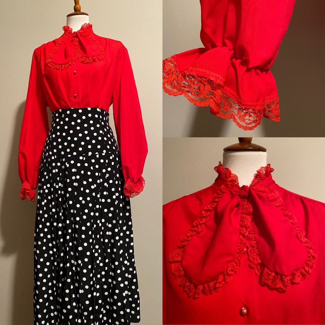 1970’s Western/prairie Style Blouse W/ Bow - Etsy