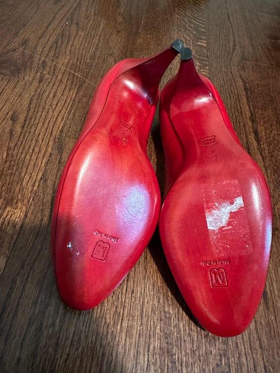 1980’s Red Leather Peep Toe Pumps - Gem