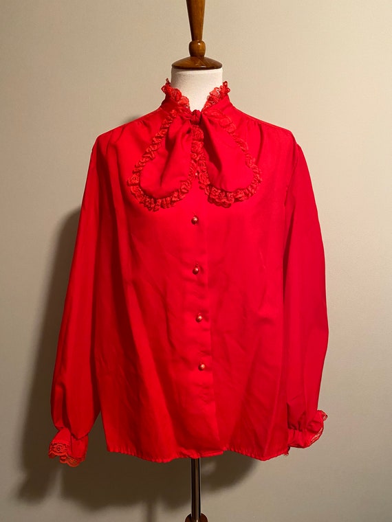 1970’s Western/Prairie Style Blouse w/ Bow - Gem