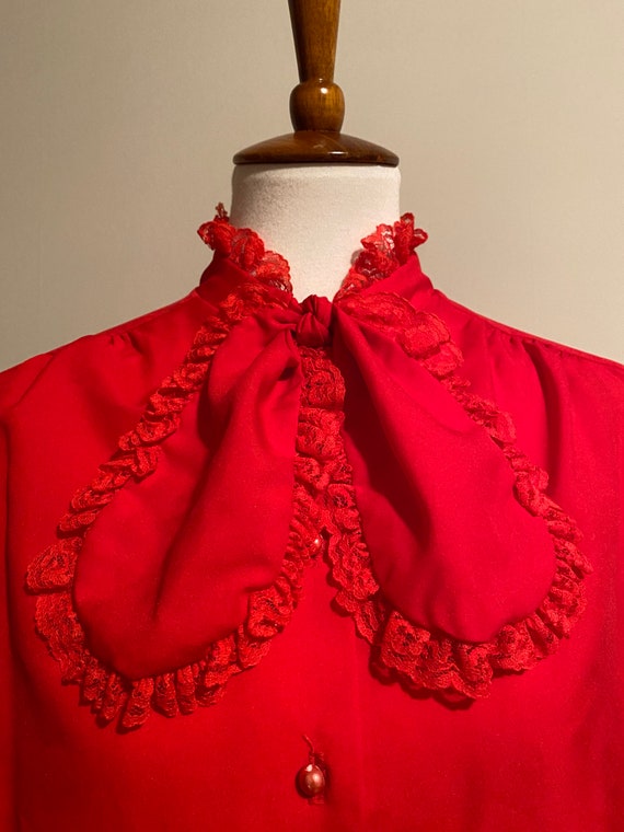 1970’s Western/Prairie Style Blouse w/ Bow - Gem