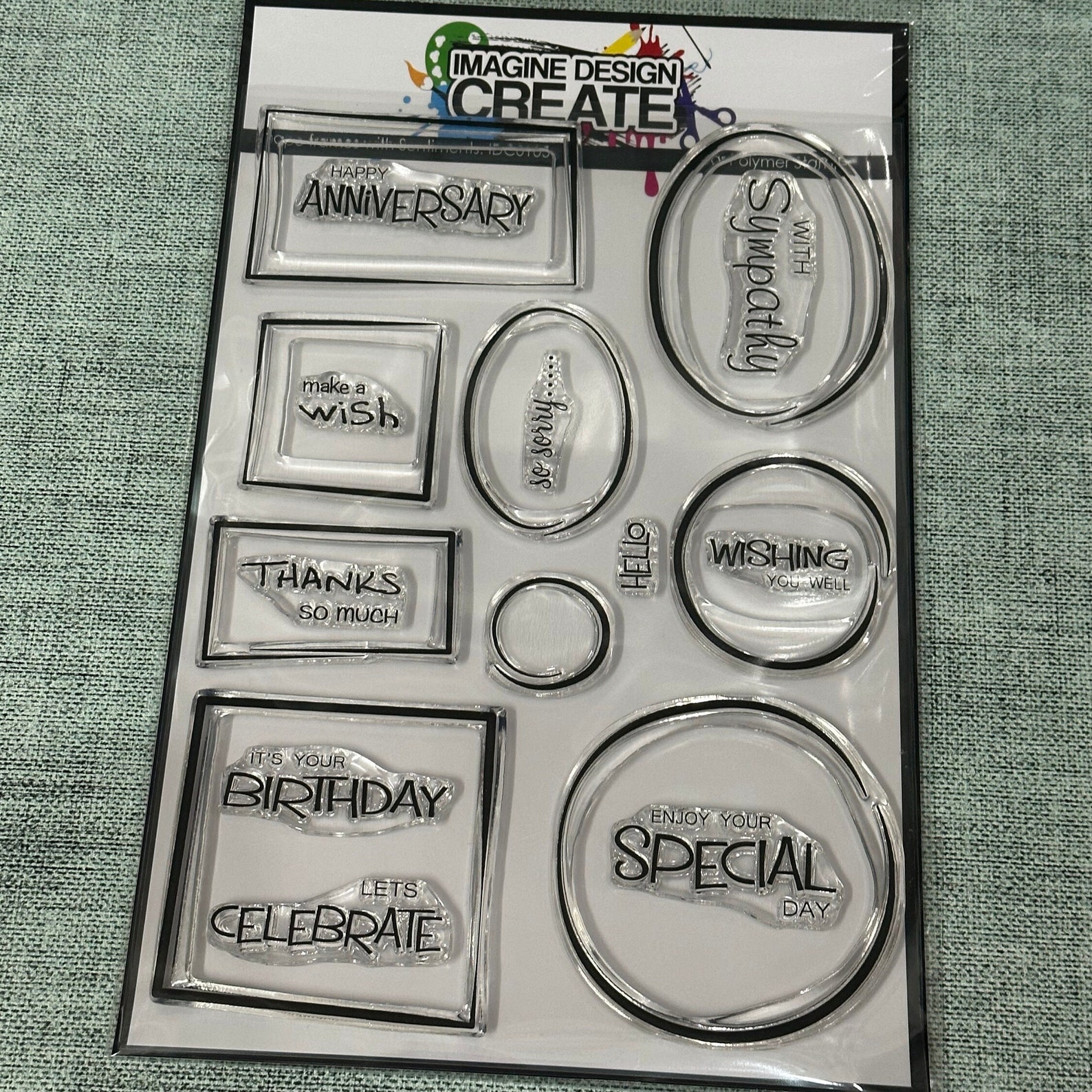 Shape Frames and Sentiments A5 Stamp Set by Imagine Design Create Make ...