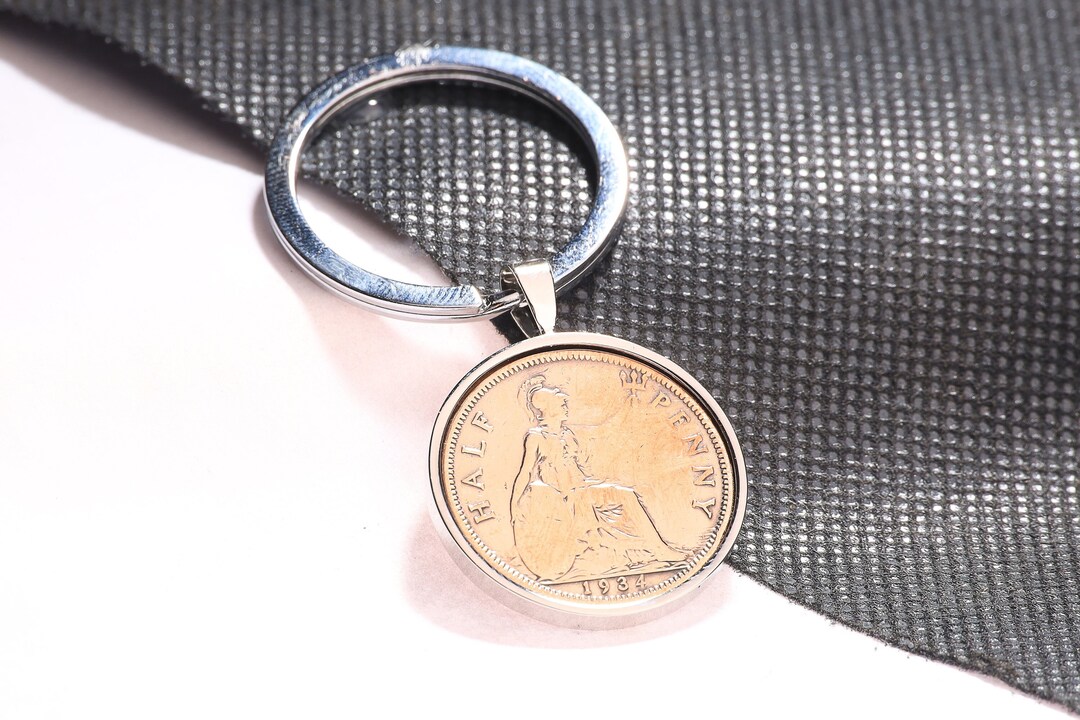 1935 90th Birthday Old Half Penny Luxury Coin Keyring- Pre Decimal - Etsy