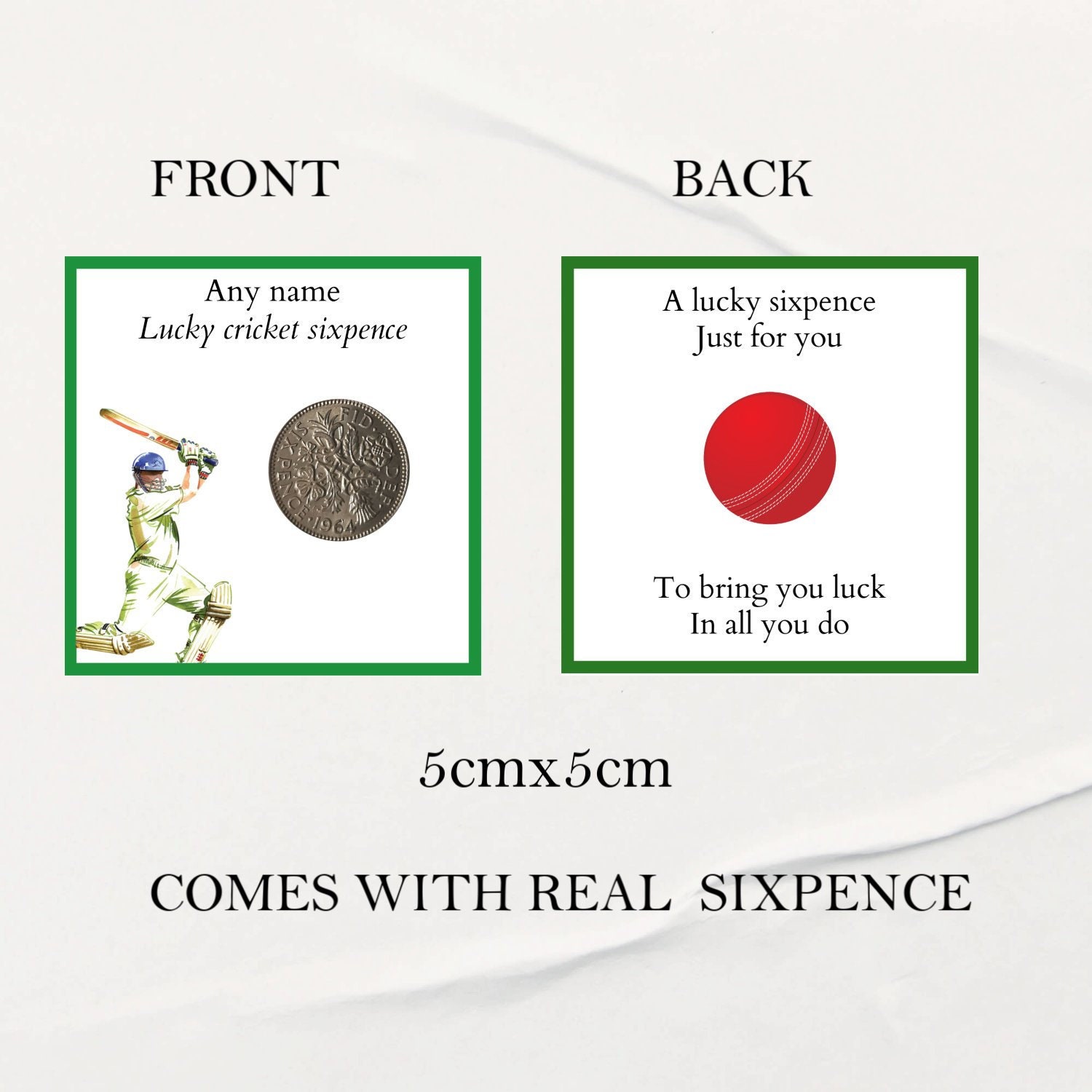 Personalised Lucky Cricket Sixpence Novelty Gift Good Luck Token - Etsy UK