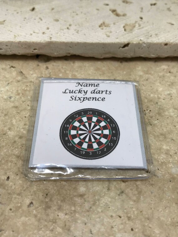 personalised lucky sixpence darts good luck token novelty gift | Etsy