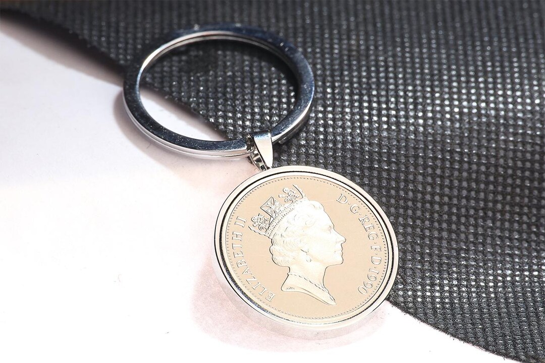 1990 35th Birthday OLD Ten Pence Luxury Coin Keyring -choose Your Metal ...