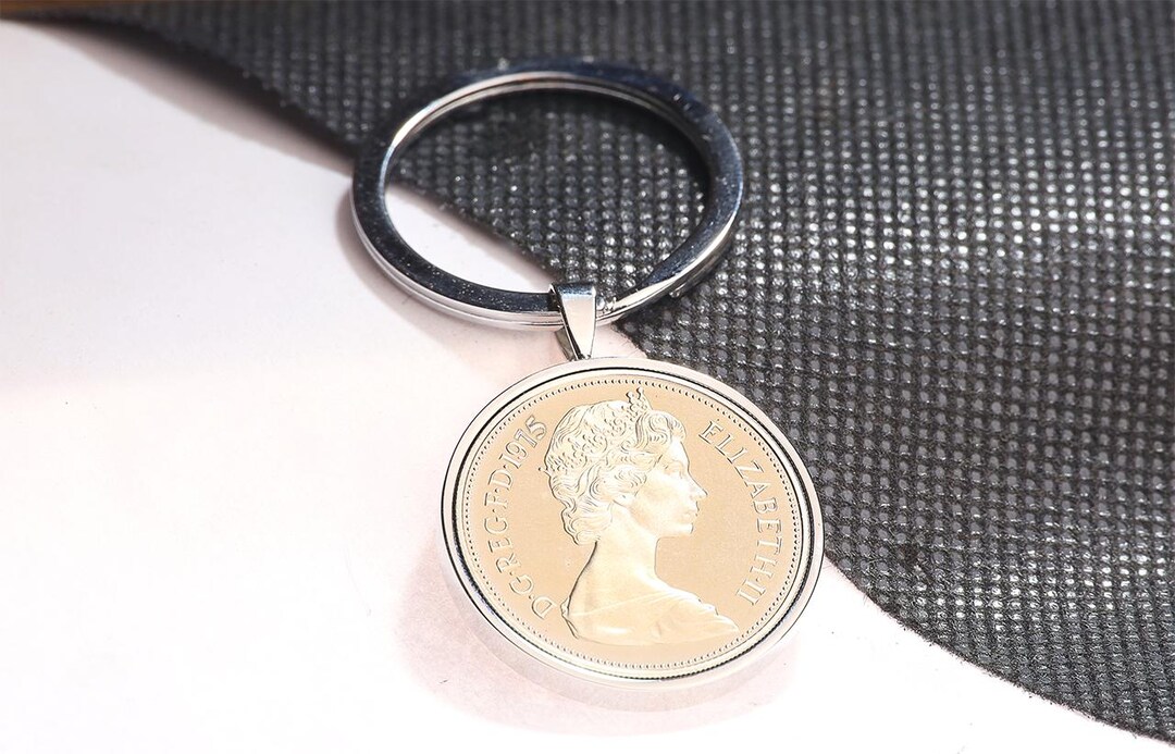 1975 50th Birthday OLD Ten Pence Luxury Coin Keyring -choose Your Metal ...