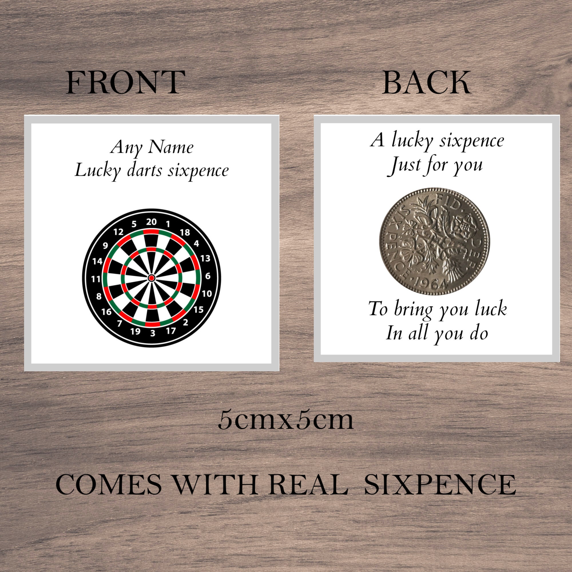 Personalised Lucky Sixpence Darts Good Luck Token Novelty Gift - Etsy UK