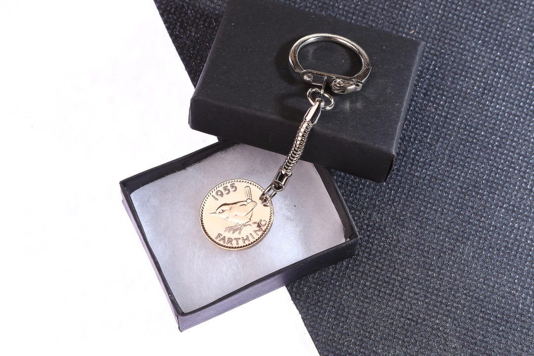 1955 70th Birthday Farthing Coin Keyring- Pre Decimal - Etsy
