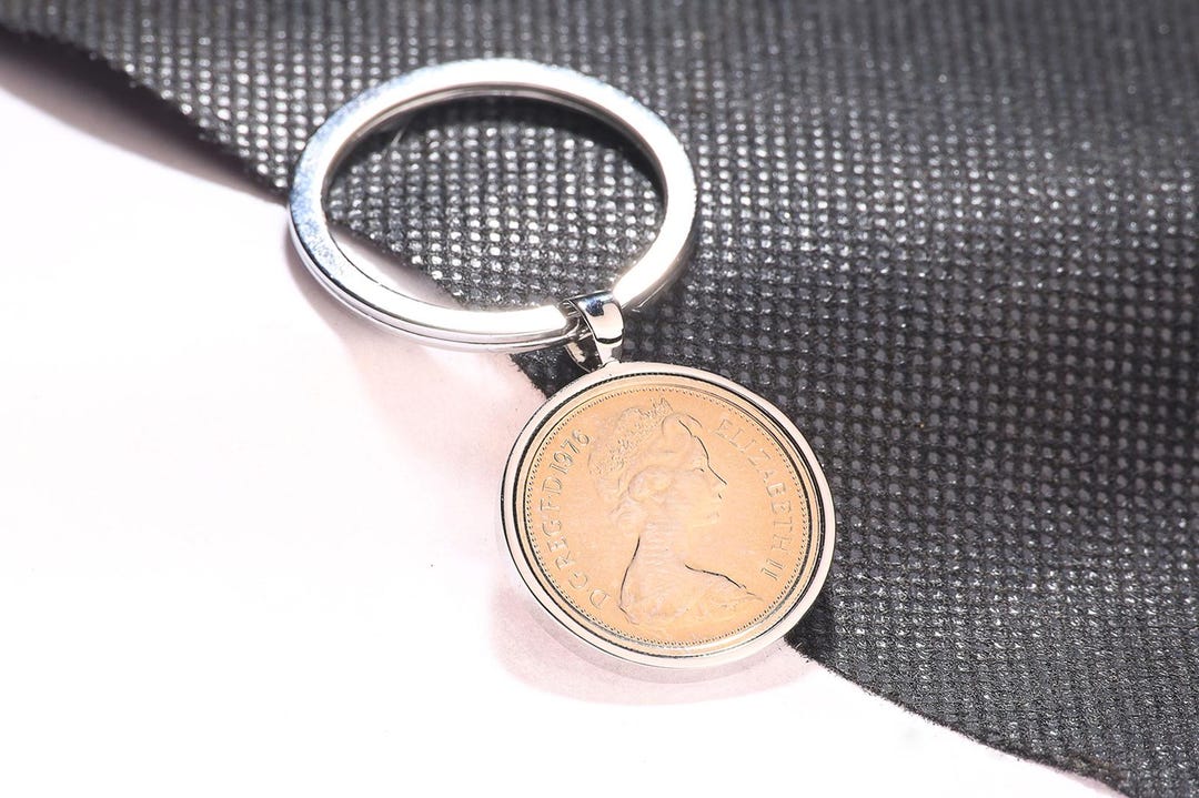 1976 50th Birthday One Penny Luxury Coin Keyring -choose Your Metal ...