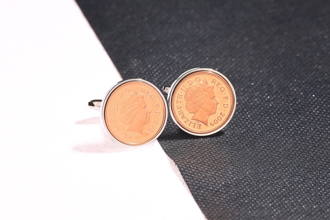 21st Birthday 2005 Genuine One Penny Coin Cufflinks - Choose Your Metal ...
