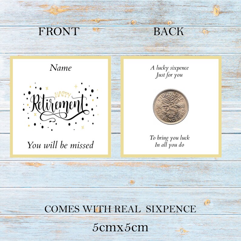Personalised Lucky Sixpence Retirement Keepsake Token - Etsy